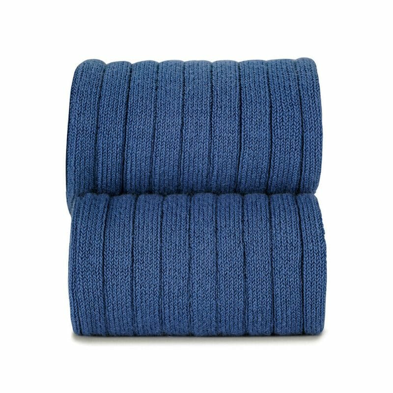 Indigo blue basic rib tights • Petite Kingdom